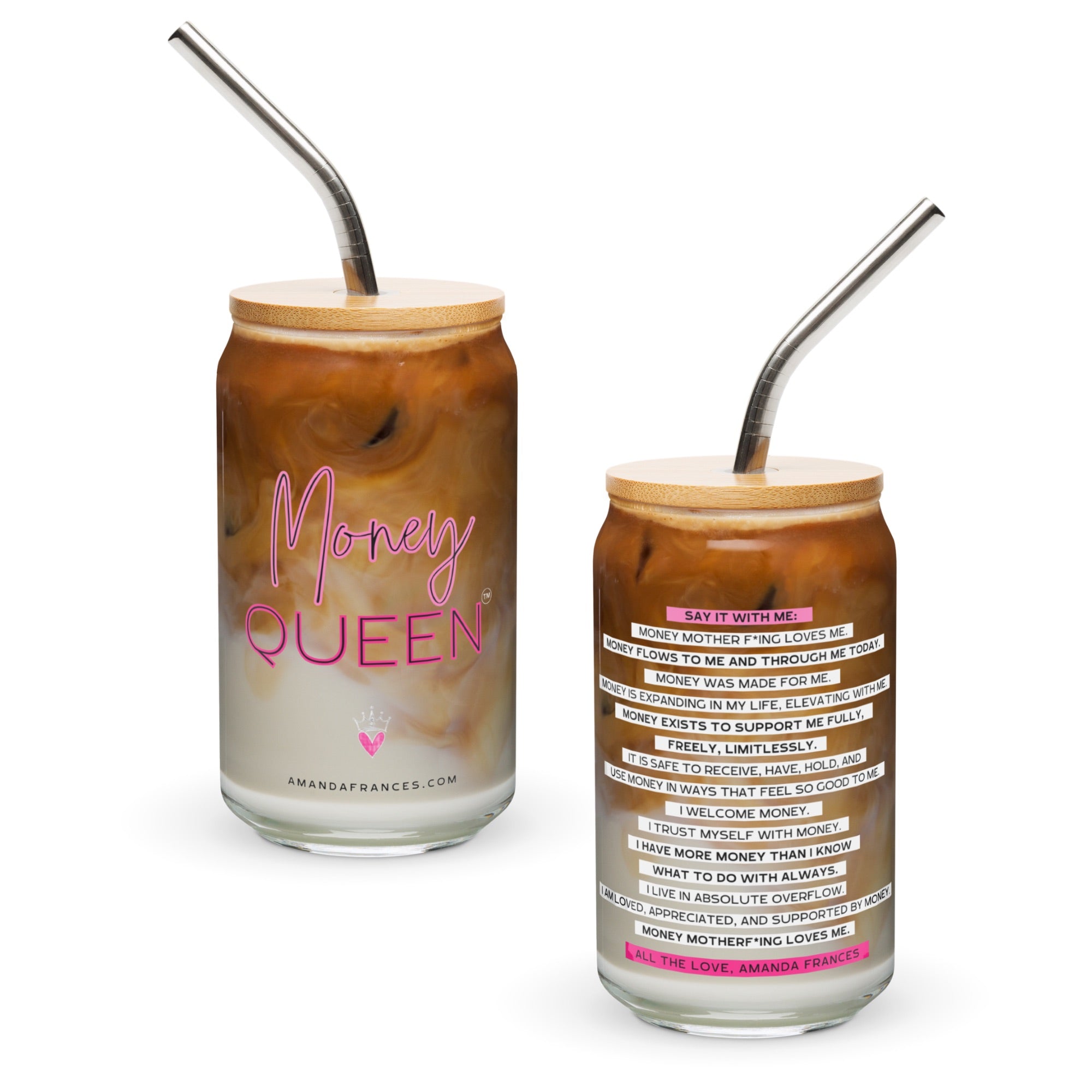 Money Queen Iced Coffee Glass – Amanda Frances Inc.